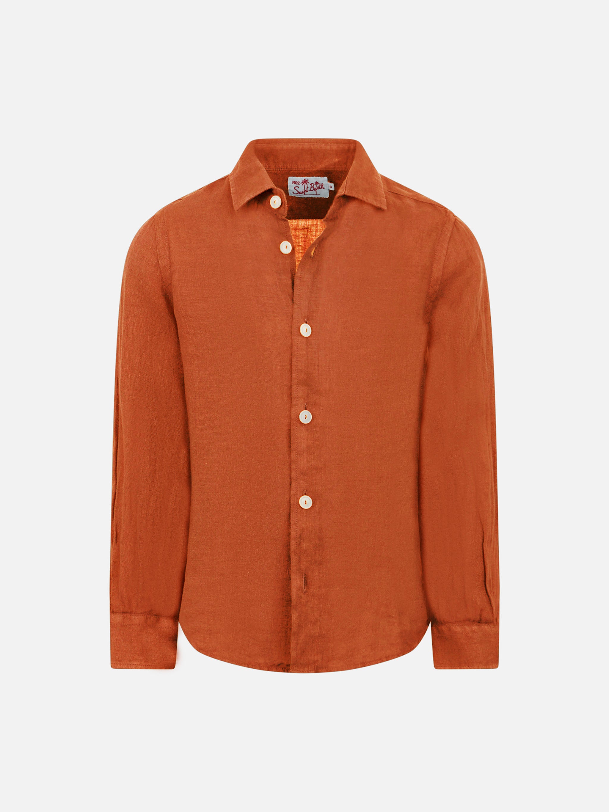 Agnes orange linen shirt – MC2 Saint Barth
