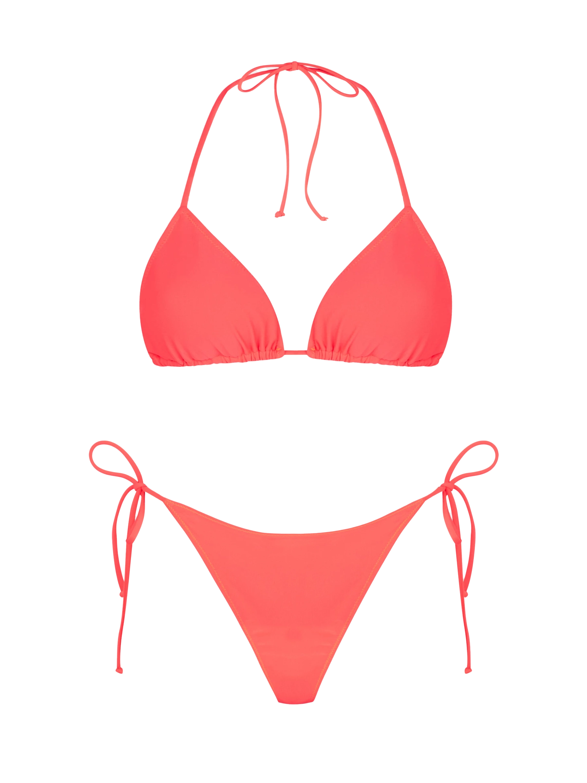Woman fluo red triangle bikini – MC2 Saint Barth